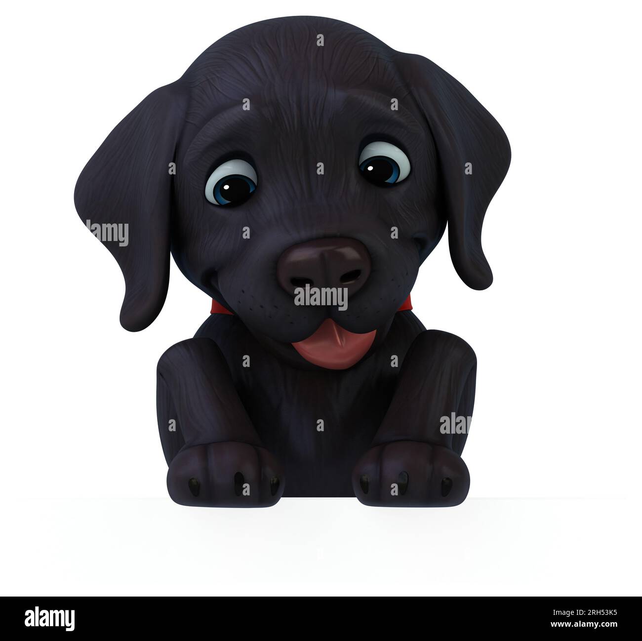 Fun 3D cartoon black Labrador retriever Stock Photo - Alamy