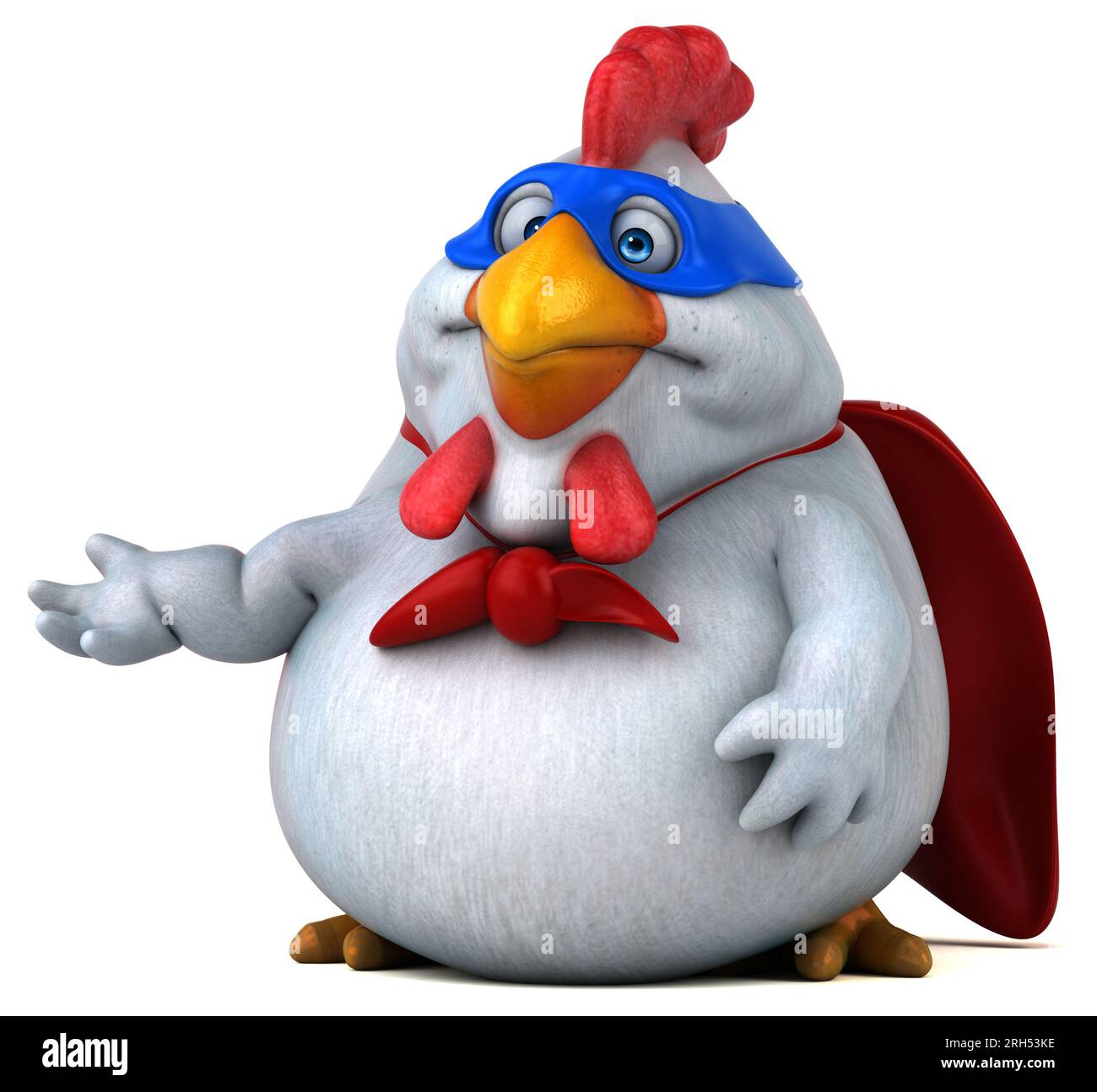 Fun 3D cartoon illustration of a chicken superhero Stock Photo - Alamy