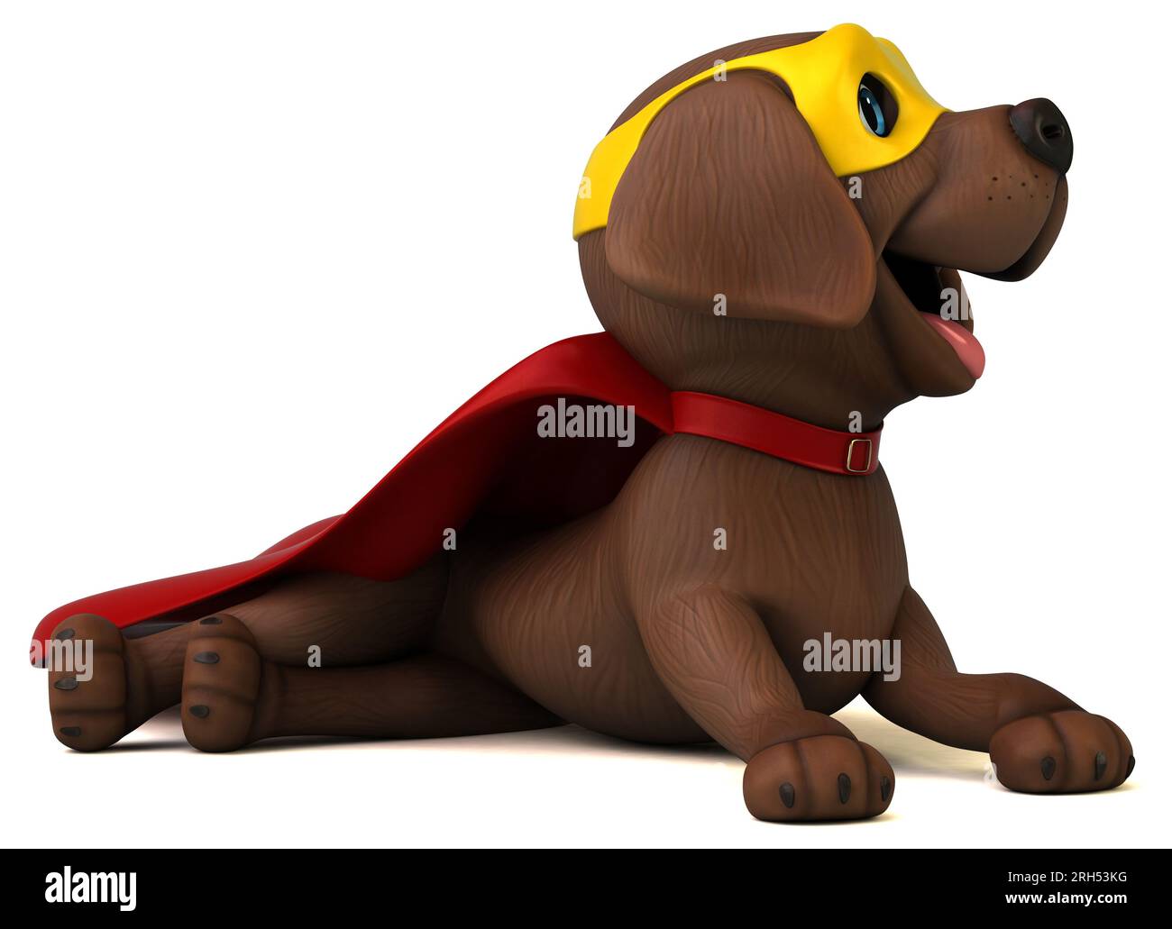 Fun 3D cartoon super white Labrador retriever Stock Photo - Alamy