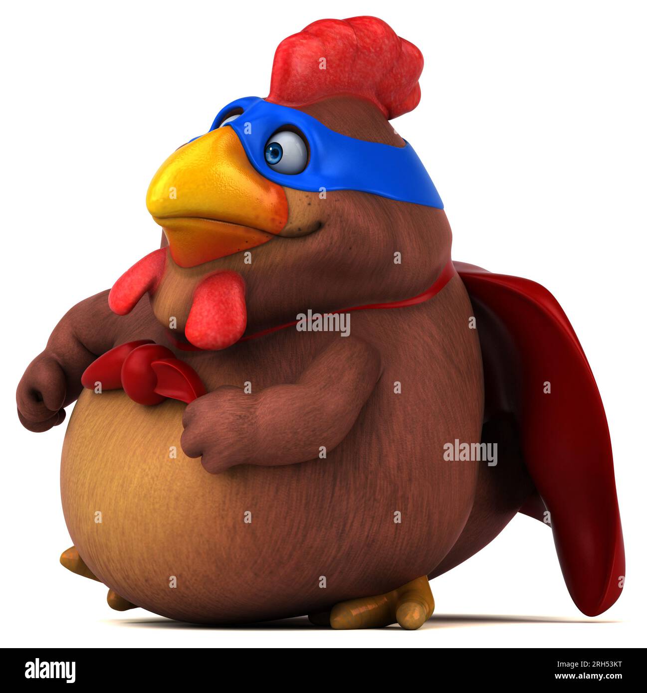 Fun 3D cartoon illustration of a chicken superhero Stock Photo - Alamy