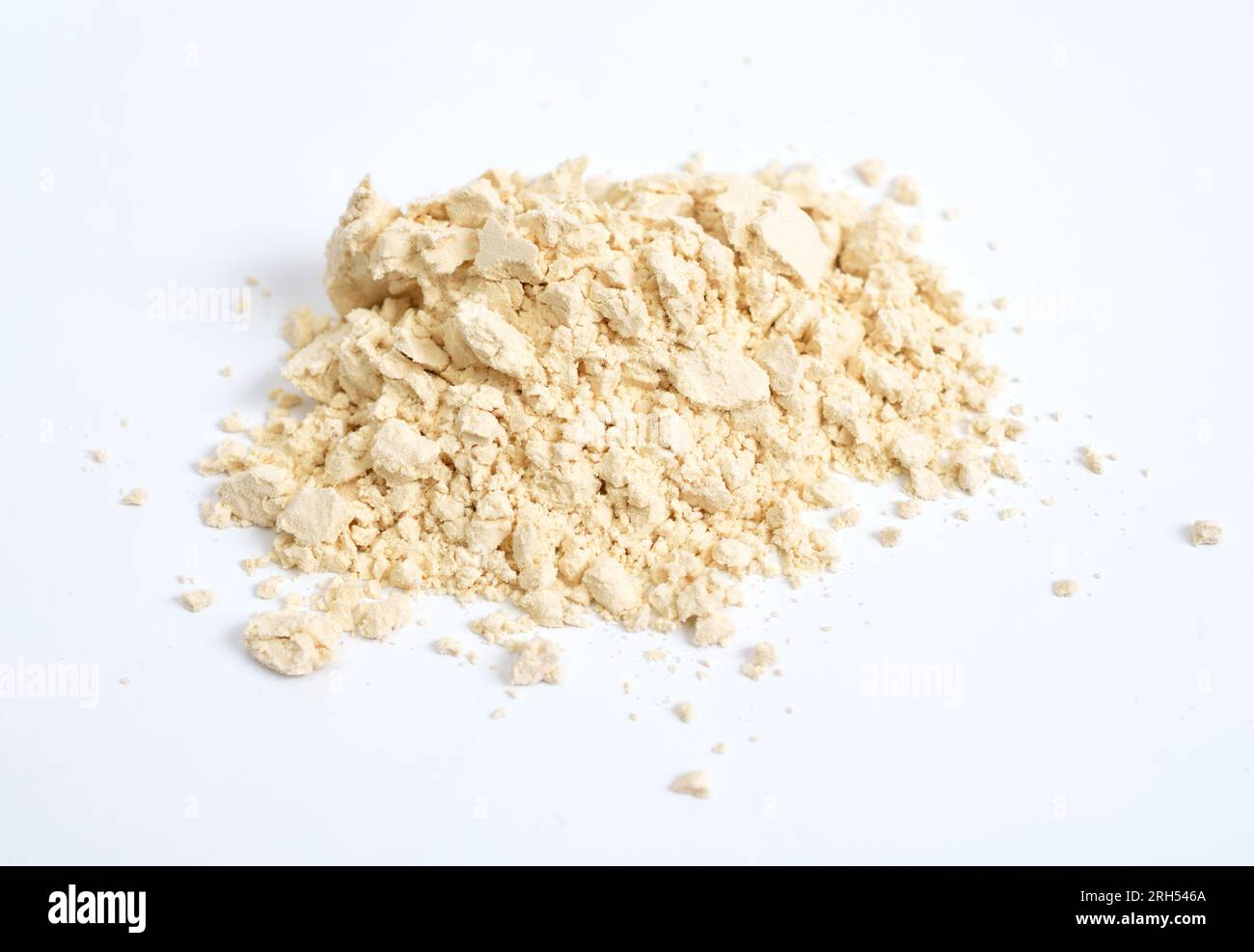 Food additive Animal protein powder. Heap on white background Stock ...