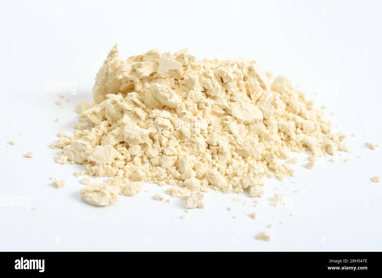 Food additive Animal protein powder. Heap on white background Stock ...