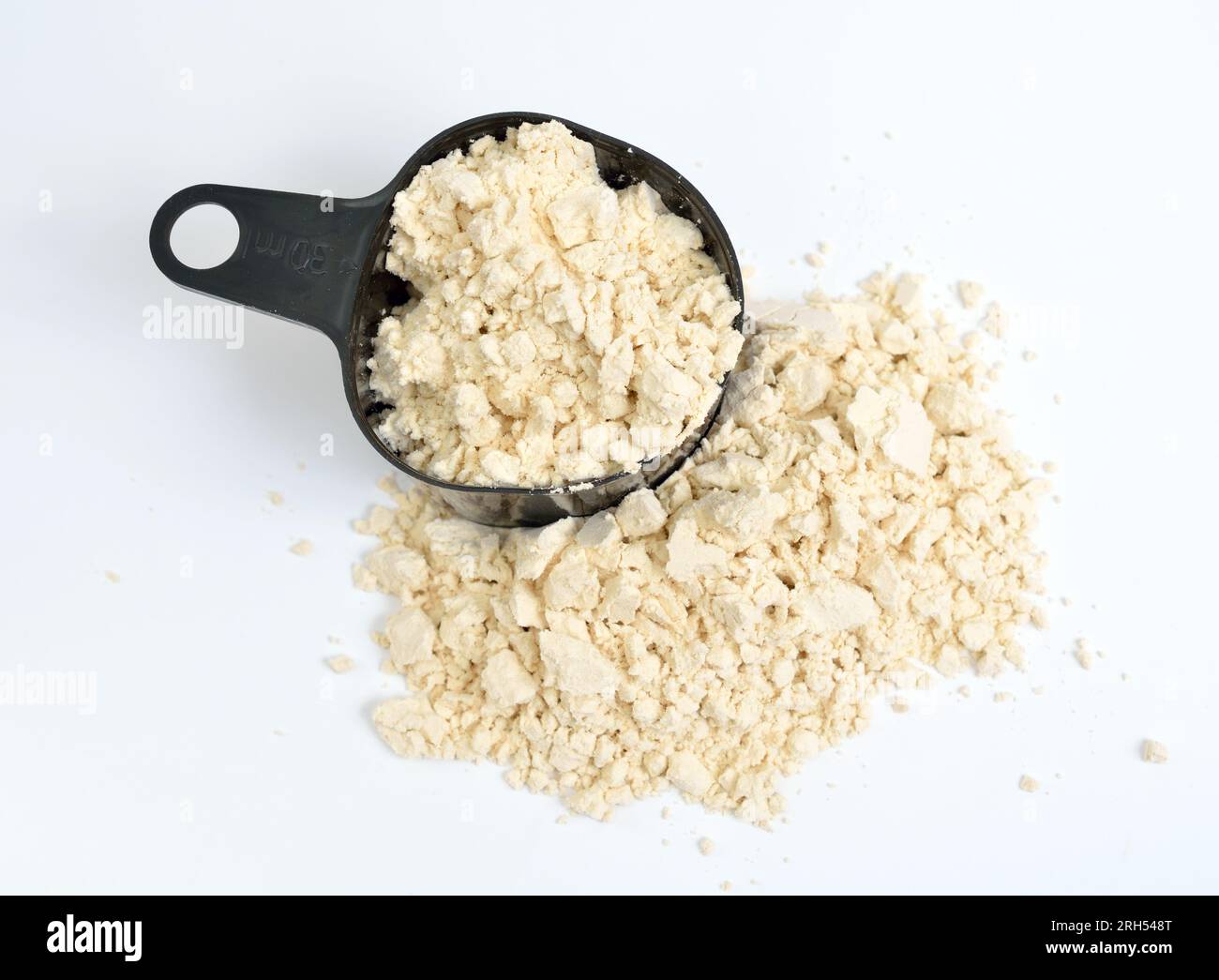 Food additive Animal protein powder. Heap on white background Stock ...