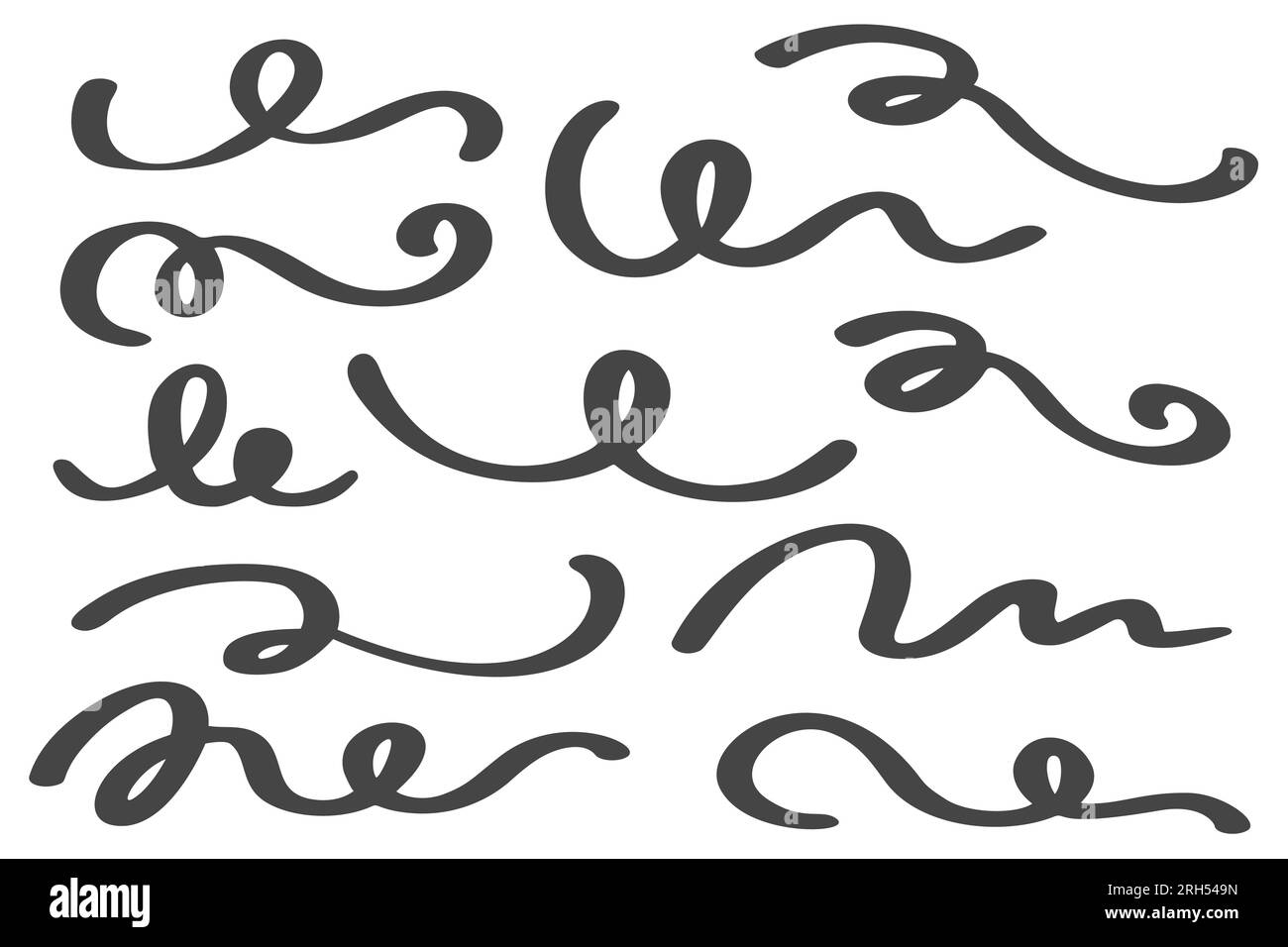 Swashes swoops and swishes calligraphy signs. Underlines hand drawn ...