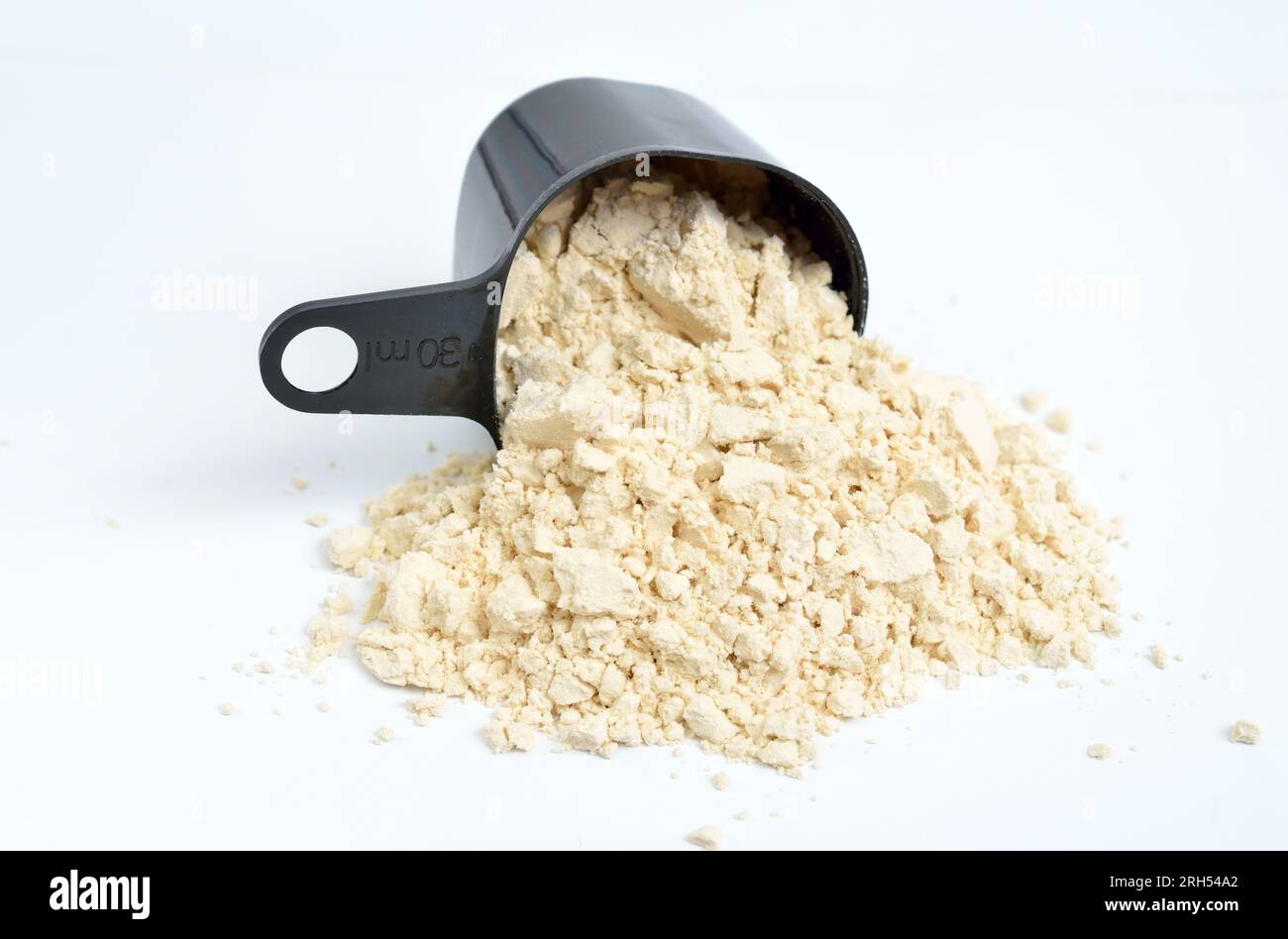 Food additive Animal protein powder. Heap on white background Stock ...