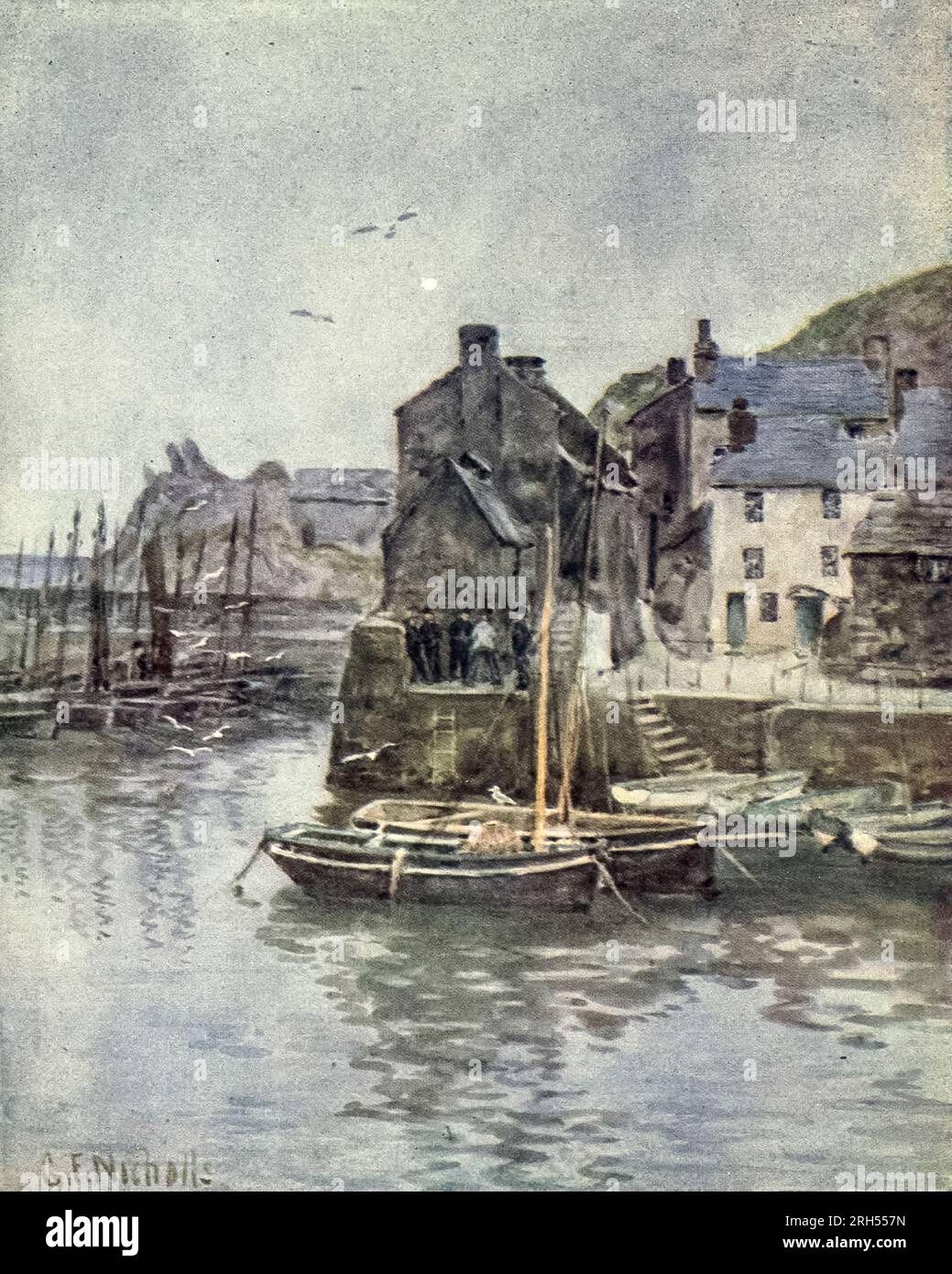 Historic harbour polperro cornwall england hi-res stock photography and ...