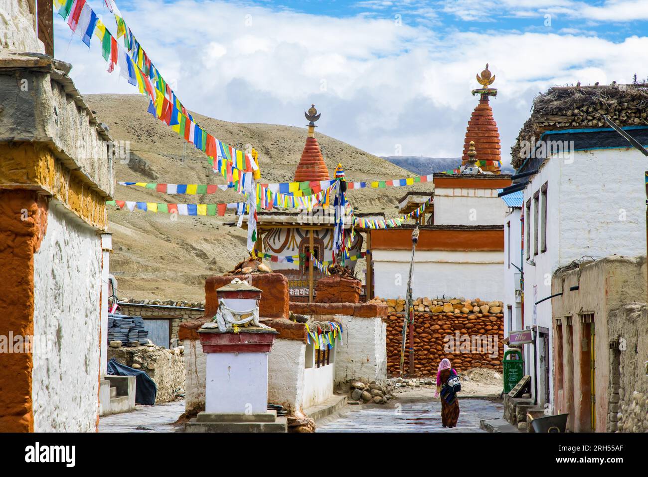 Lo Manthang, Nepal - July 23, 2023 : Small Stupas and Gompas around ...