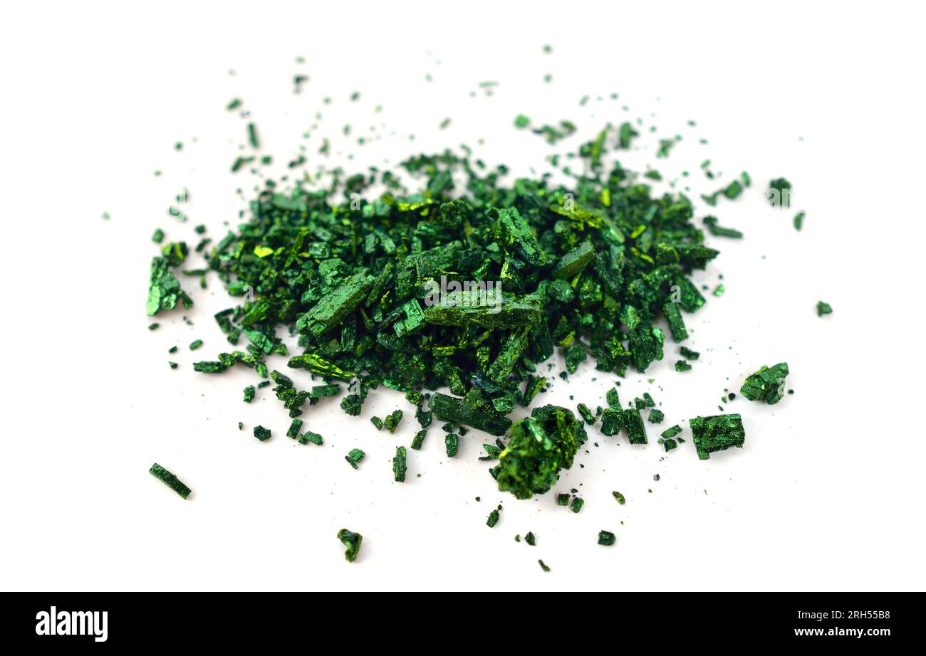 Malachite green crystals. Aniline green, Basic green 4, Diamond green B ...