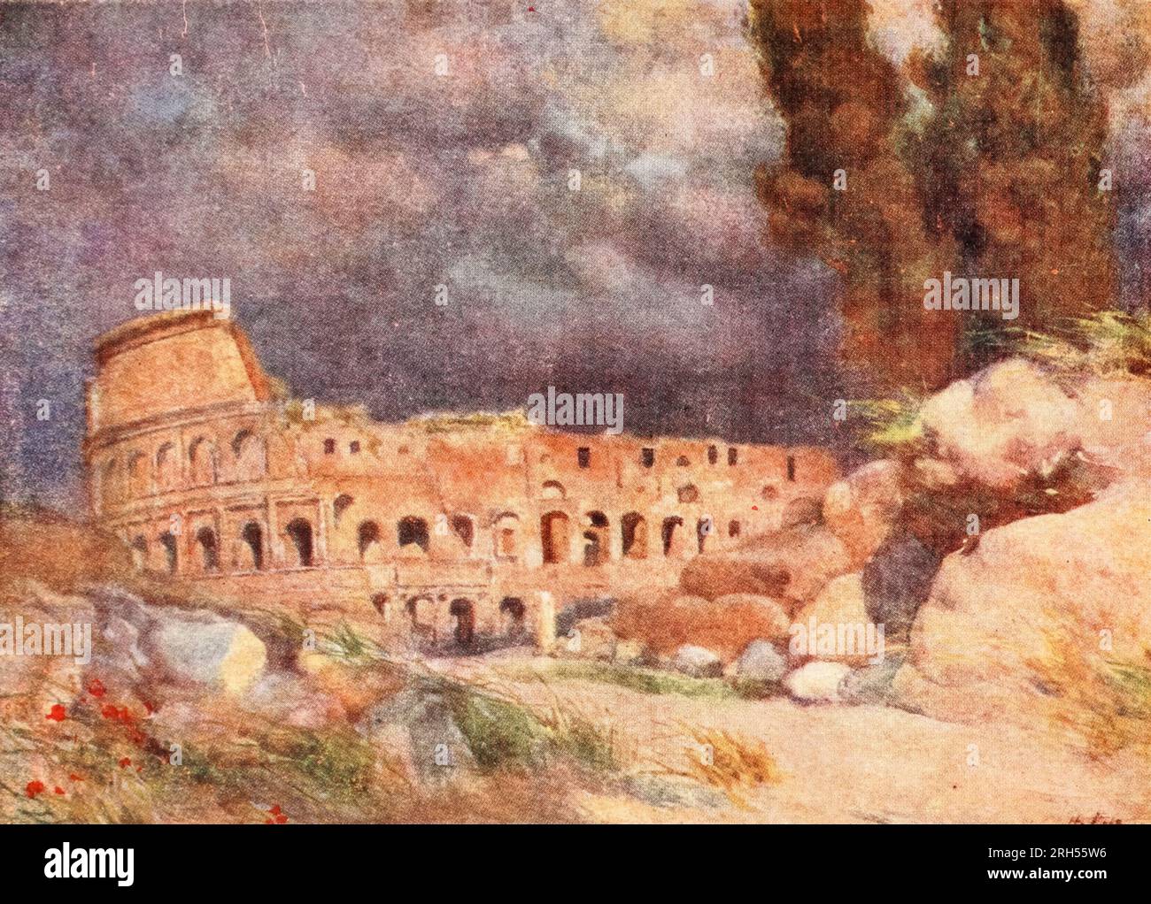 THE COLOSSEUM IN A STORM, ROME from the book ' Italy ' part of the ...