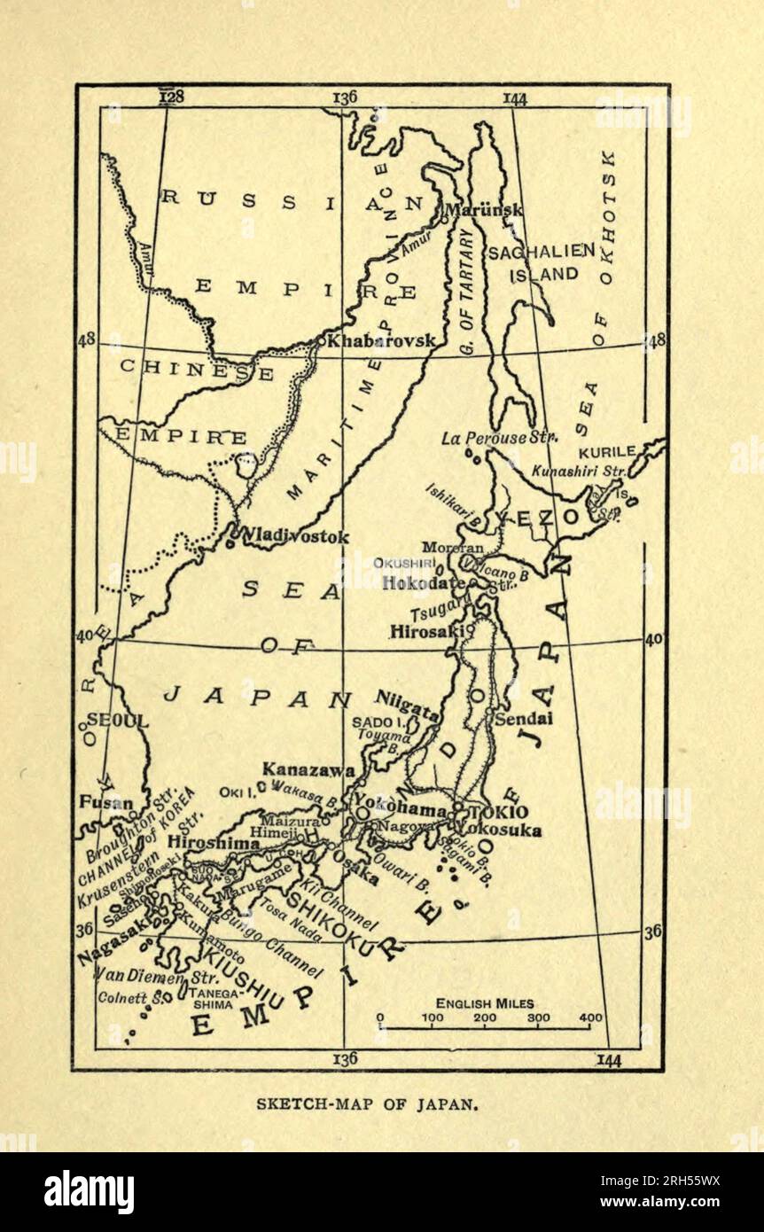 Sketch map of the Empire of Japan from the book ' Japan ' part of the ...