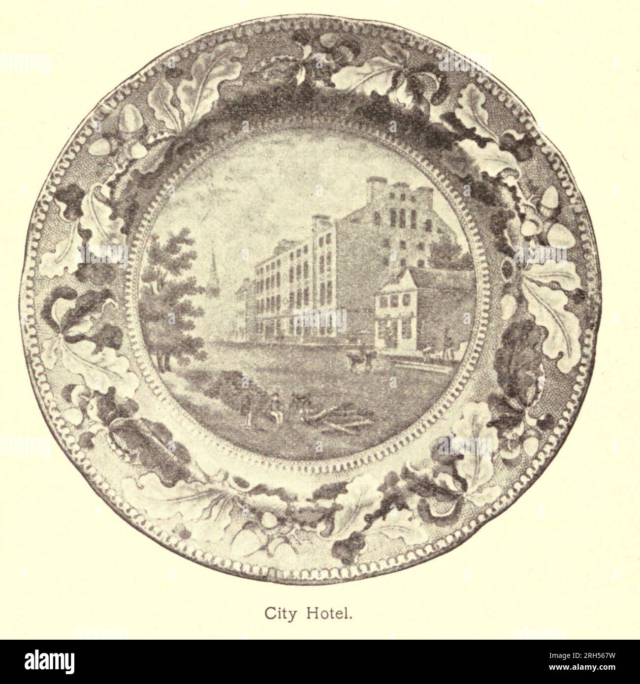 Plate, City Hotel, N.Y., Staffordshire Ware from the book ' Stage-coach ...
