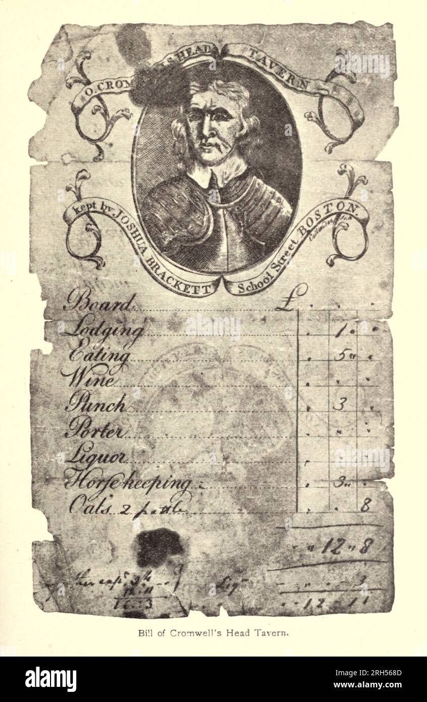 Bill of Cromwell's Head Tavern, Boston, Mass. Massachusetts from the ...