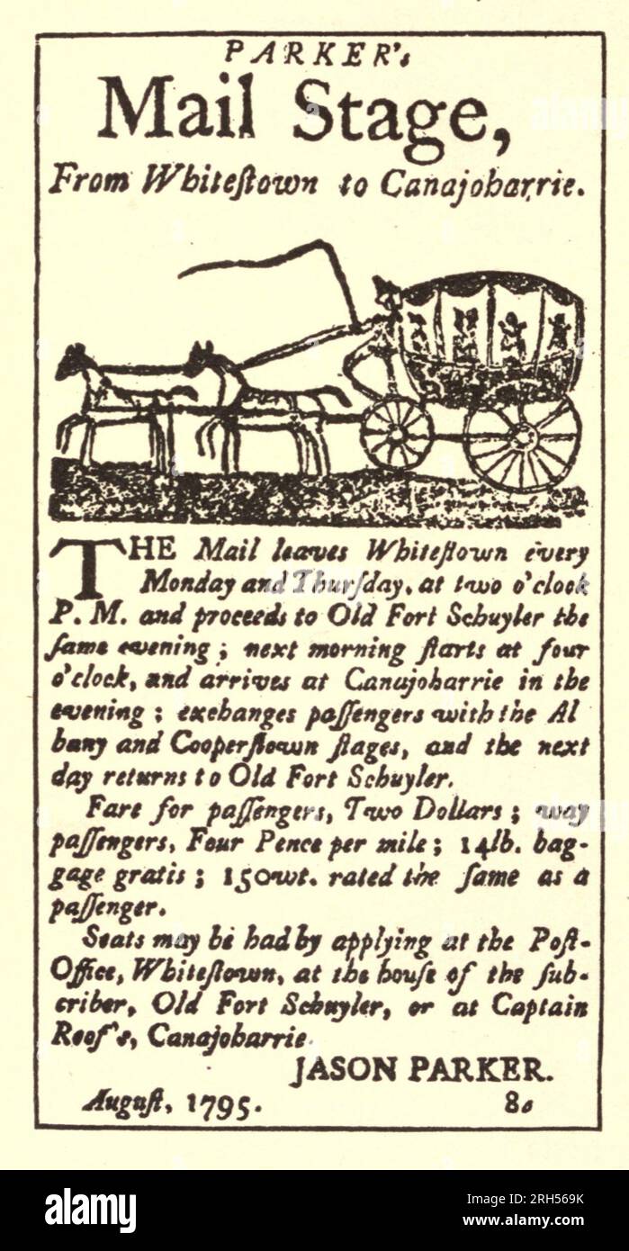 Mail Stage from the book ' Stage-coach and tavern days ' by Earle ...