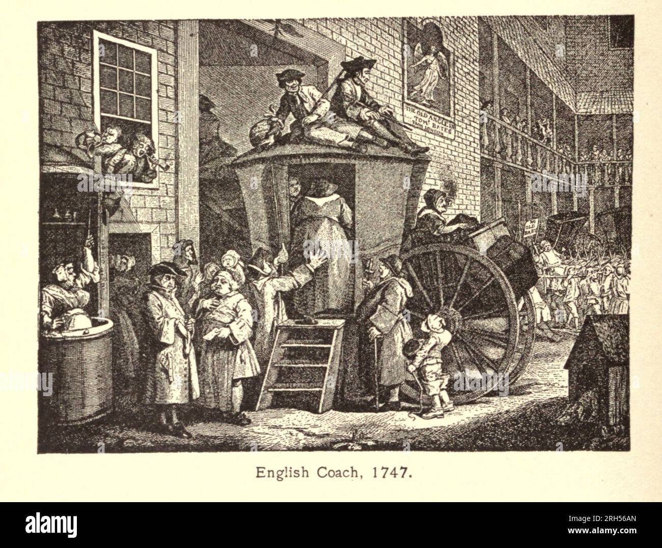 English Coach, 1747. From a painting by Hogarth from the book ' Stage ...