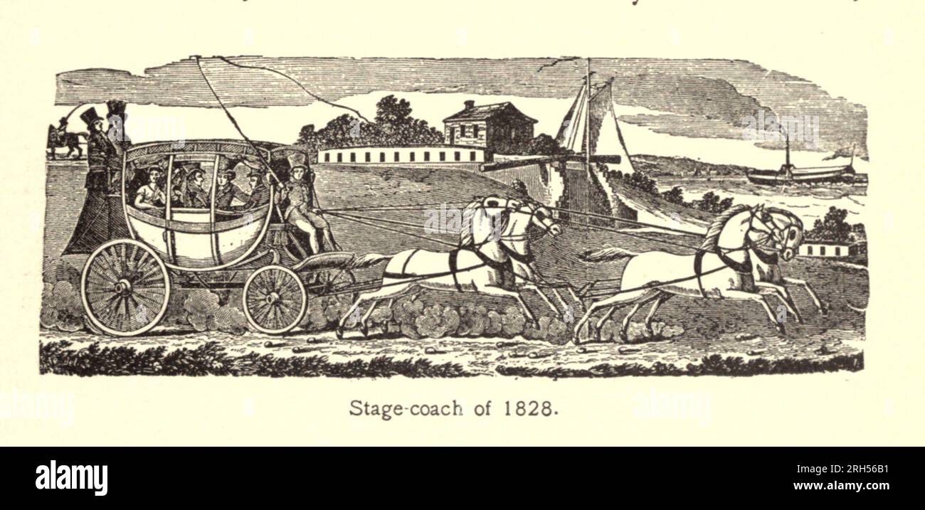 Stage-coach of 1828. from the book ' Stage-coach and tavern days ' by ...
