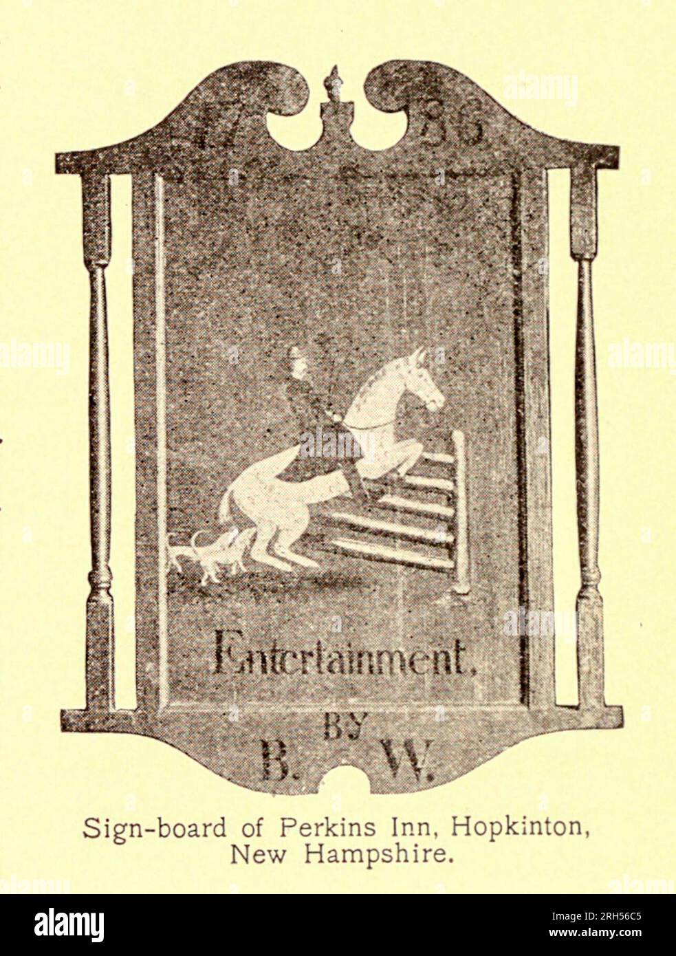 Sign-board, Perkins Inn, Hopkinton, New Hampshire N. H. from the book ...