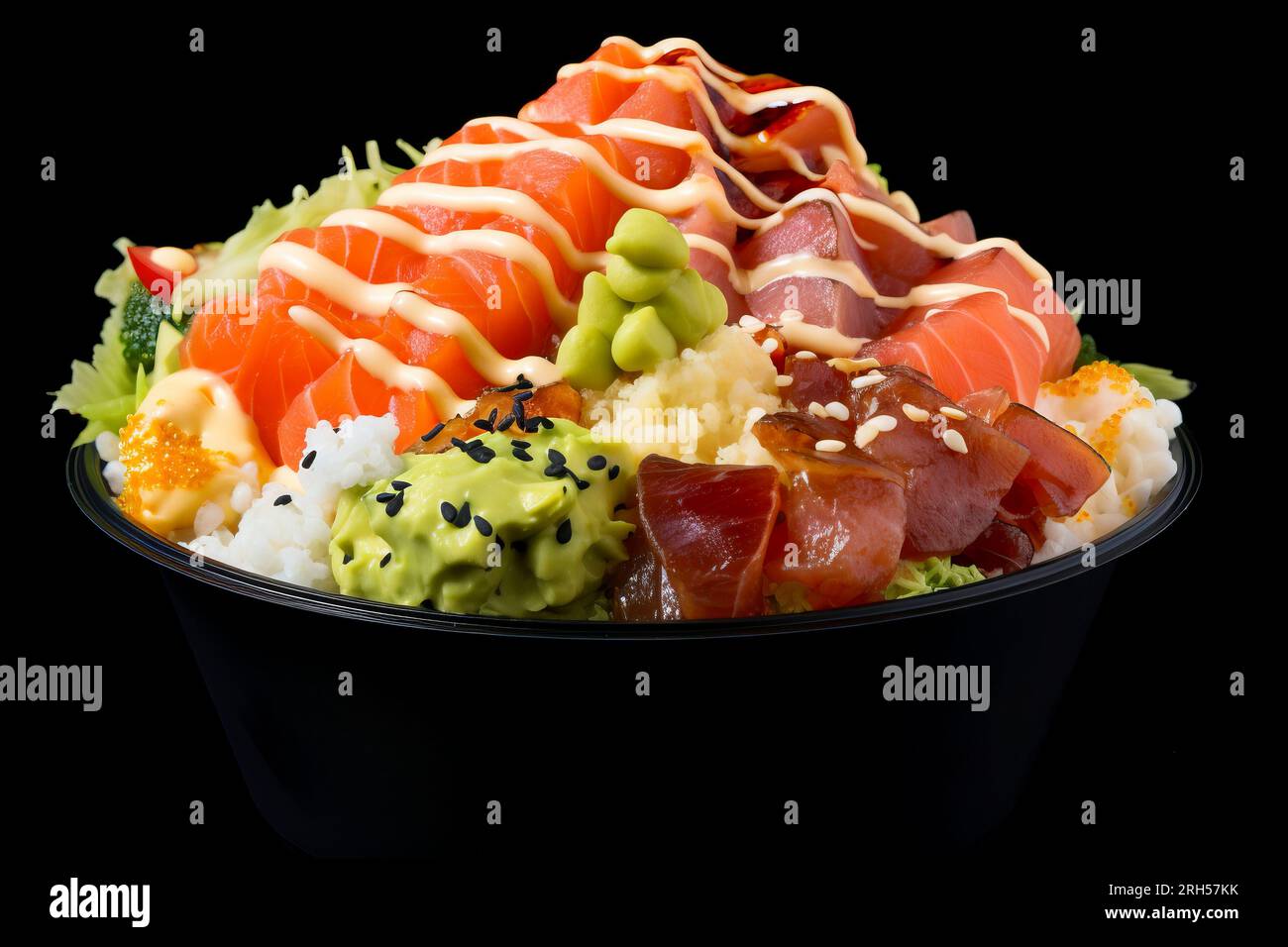 A delicious and colorful poke plate, perfect for a healthy meal Stock ...
