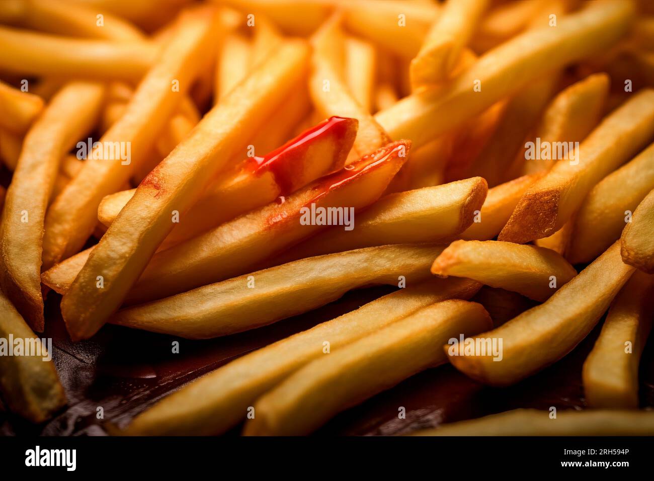 A savory composition of rustic-style golden french fries, perfectly ...