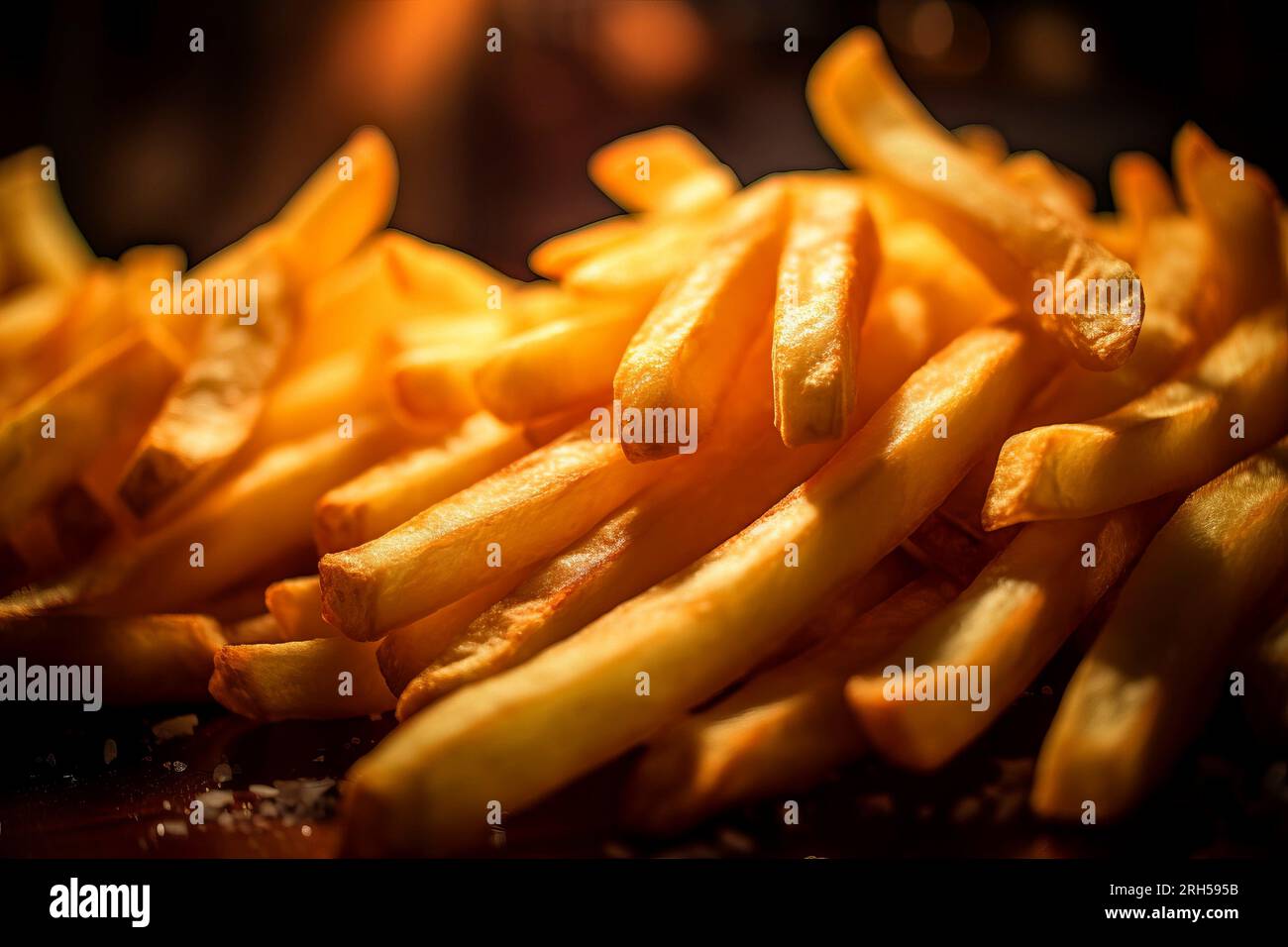 A savory composition of rustic-style golden french fries, perfectly ...