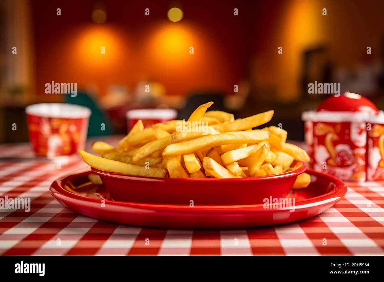 A savory composition of rustic-style golden french fries, perfectly ...