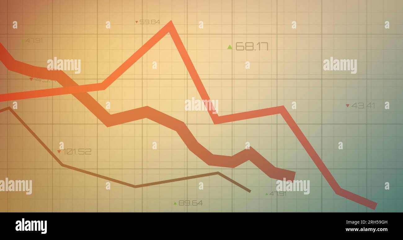 Image Of Statistical Data Processing Over Grid Network Against Orange