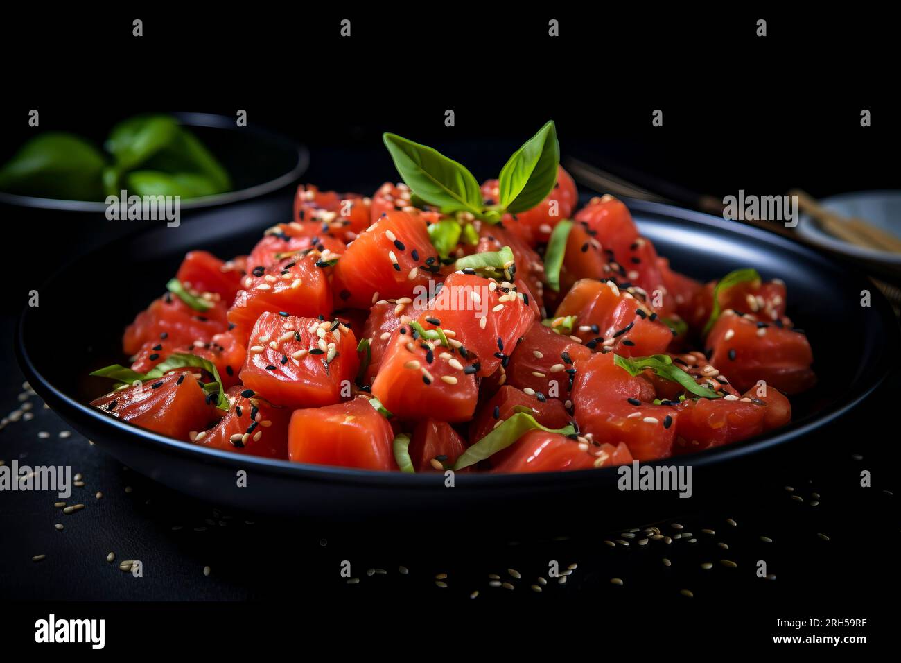 A delicious and colorful poke plate, perfect for a healthy meal Stock ...