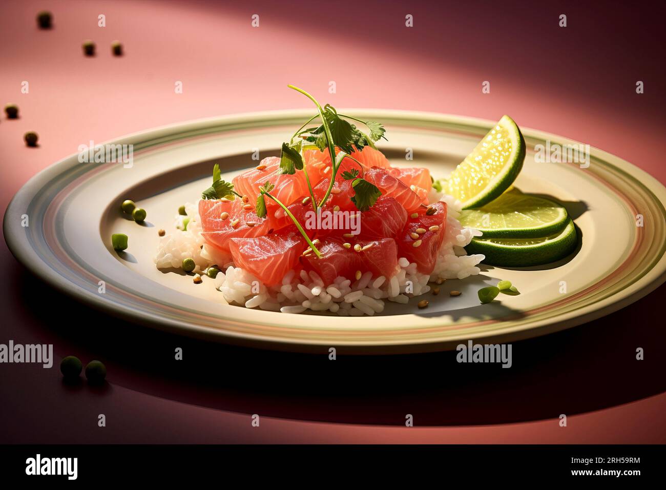A delicious and colorful poke plate, perfect for a healthy meal Stock ...