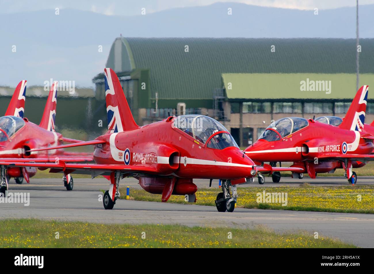 RAF Red Arrows, Taxying, Royal Air Force Station Valley, Anglesey ...