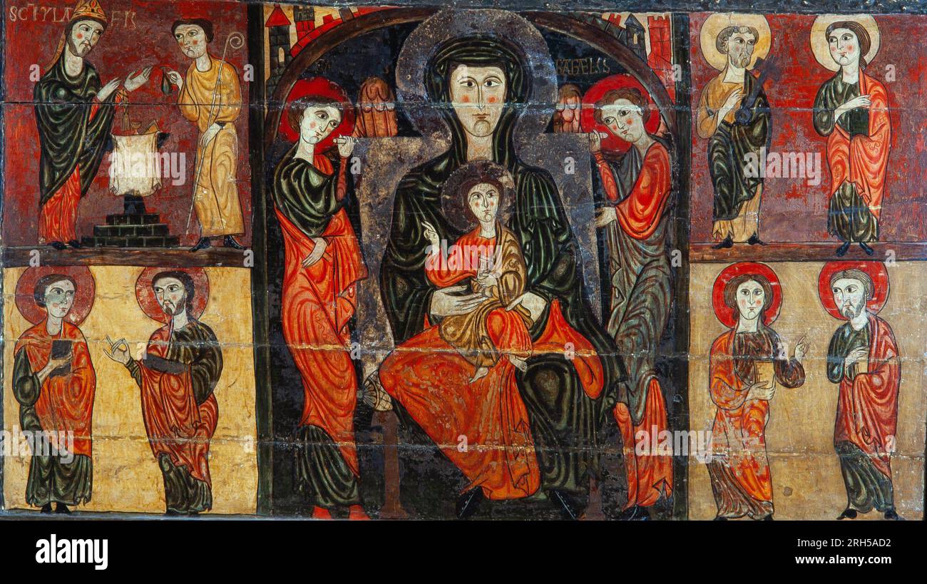 Frontal del altar de Sant Hilari de Vidrà, pintura al temple sobre ...