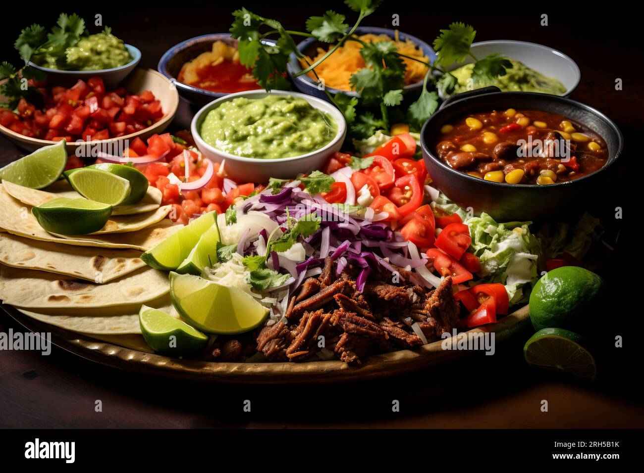 A vibrant arrangement of traditional Mexican dishes showcasing the rich ...
