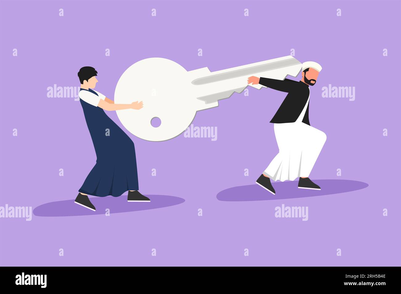 Cartoon flat style drawing teamwork, coworking, cooperation ...