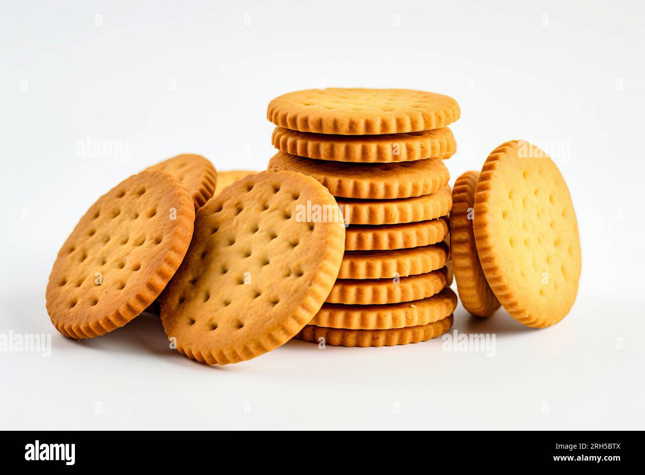Tempting assortment of biscuits showcased on a clean white background ...