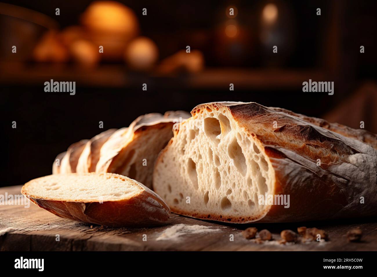 Delicious assortment of rustic bread ingredients creating a beautiful ...