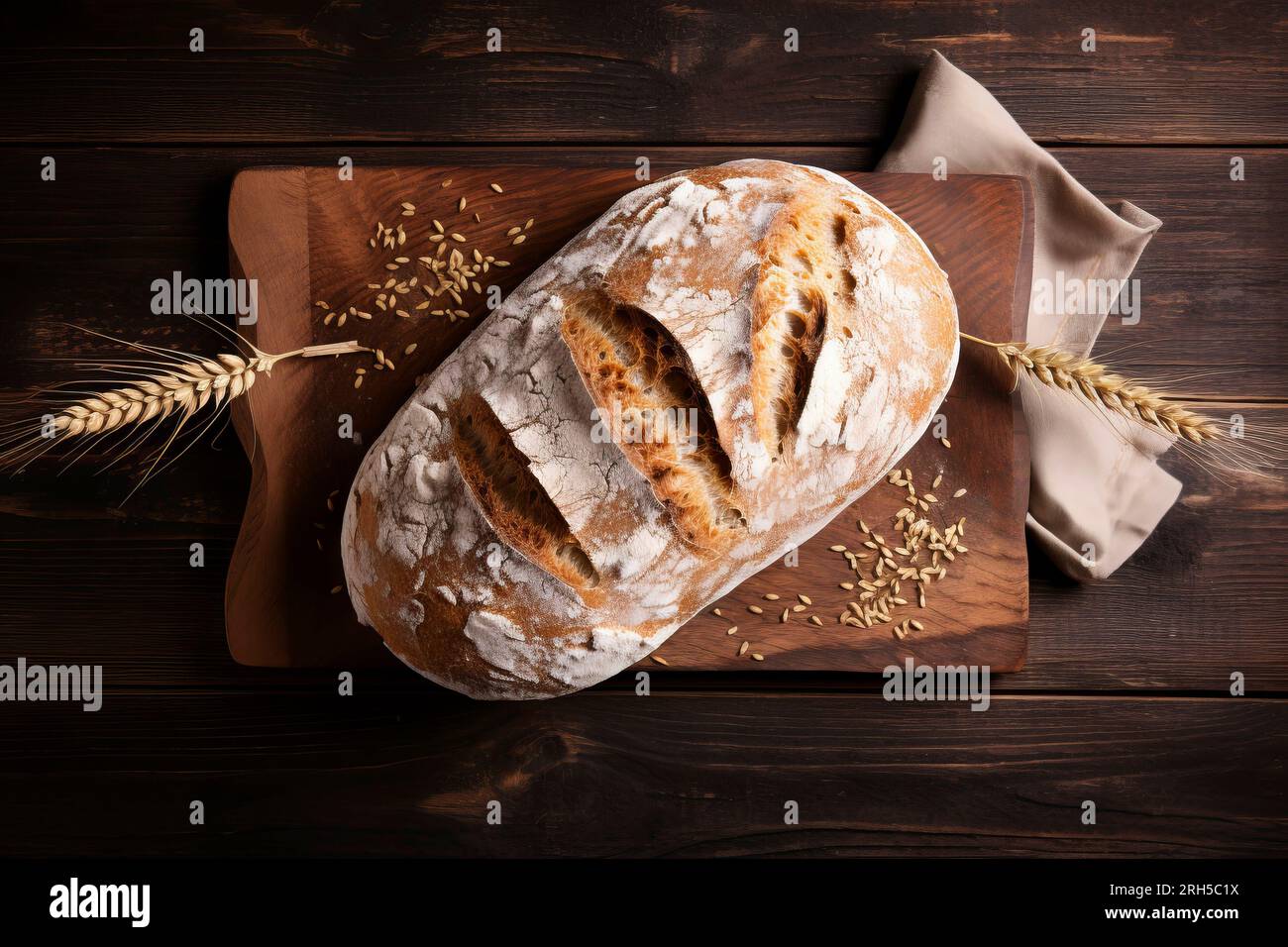 Delicious assortment of rustic bread ingredients creating a beautiful ...