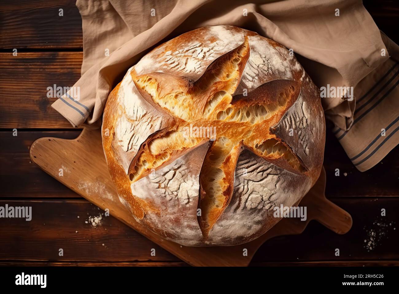 Delicious assortment of rustic bread ingredients creating a beautiful ...