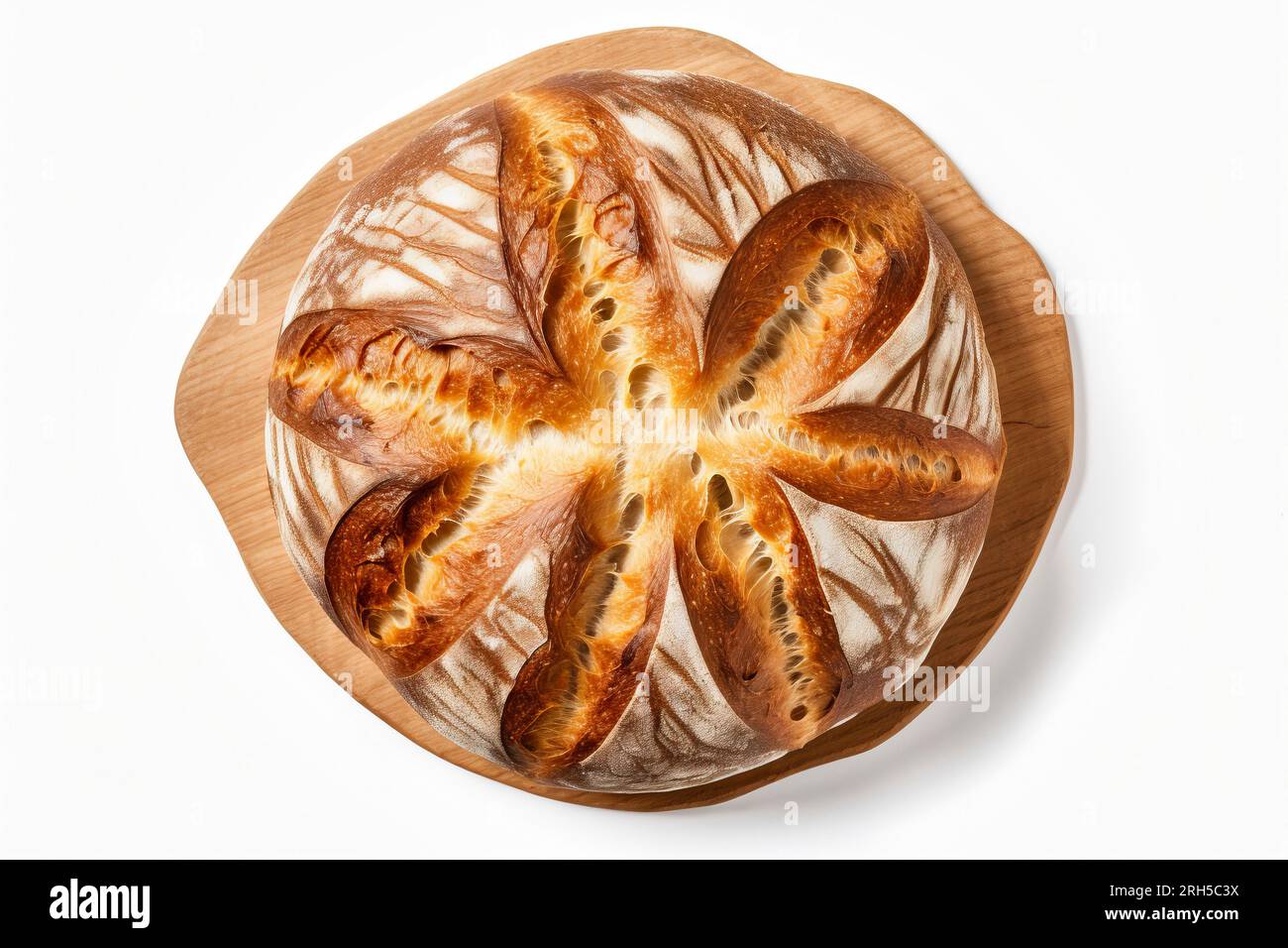 Delicious artisan bread placed on a clean white background, ready to be ...