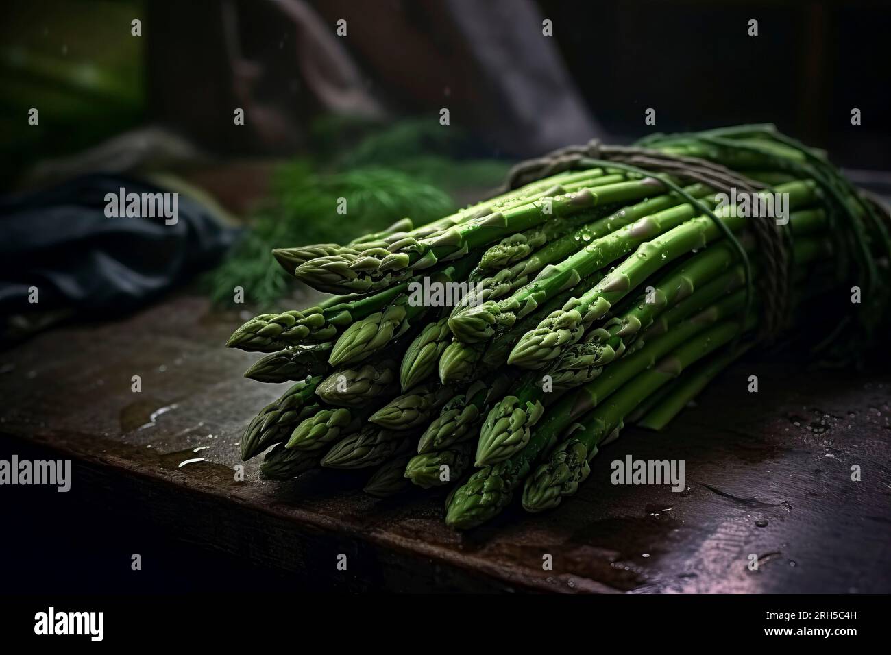 Vibrant asparagus bundle on a rustic background, perfect for your ...