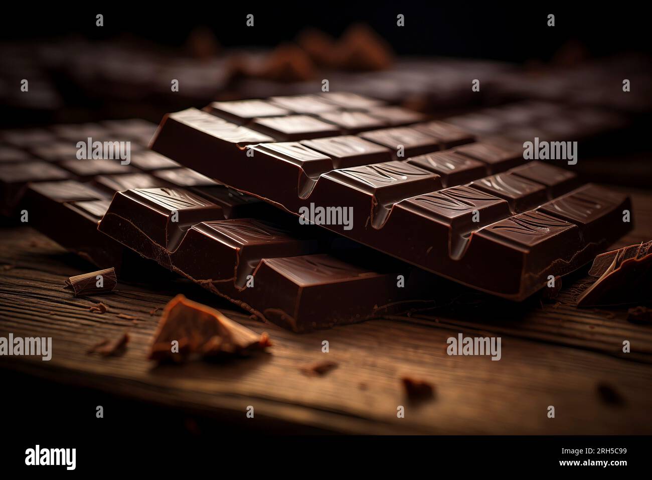 Delicious chocolate bar displayed in a tempting composition, perfect ...