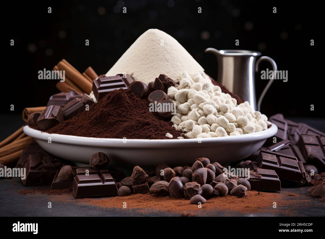 A captivating arrangement of cacao-based food items creating a visually ...