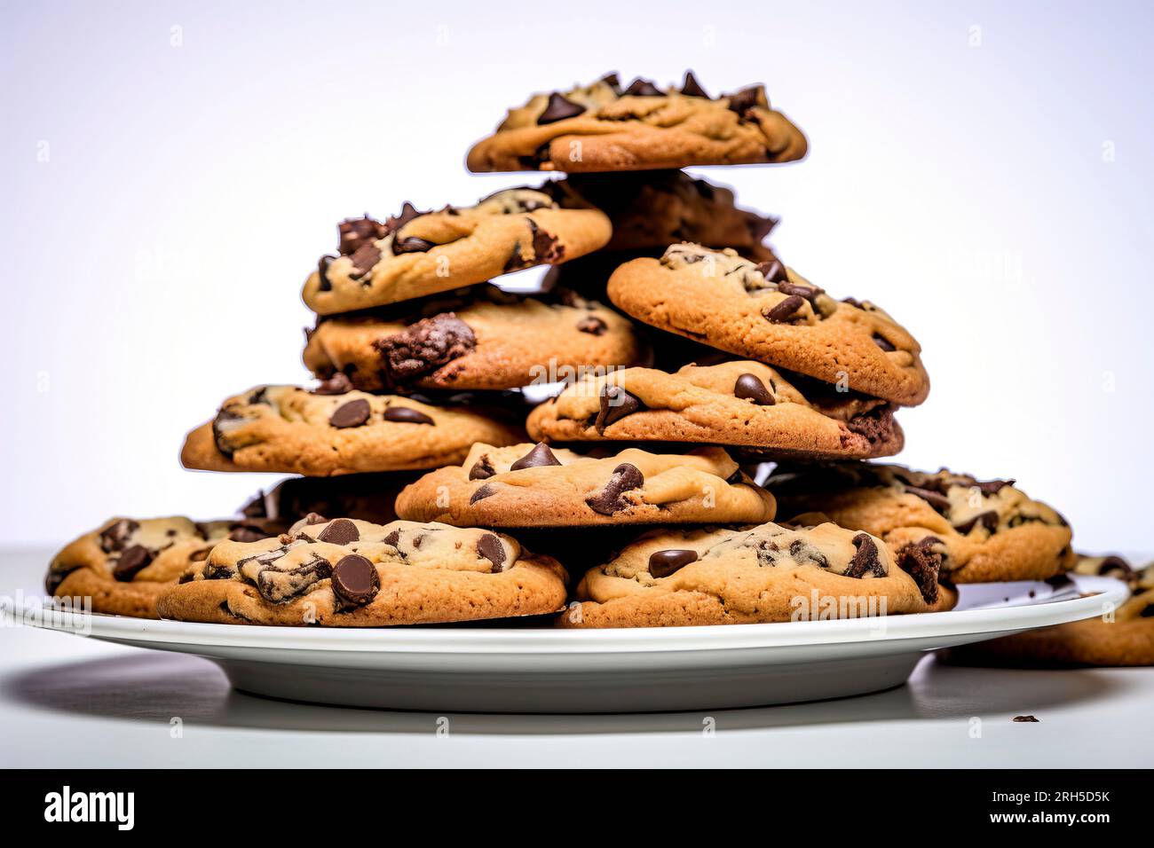 Delicious homemade cookies presented tastefully isolated on a white ...