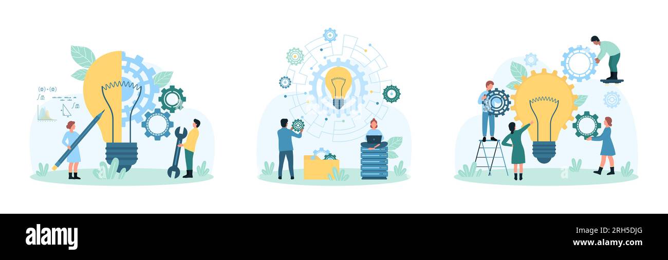 Business project development, improvement and idea implementation set ...