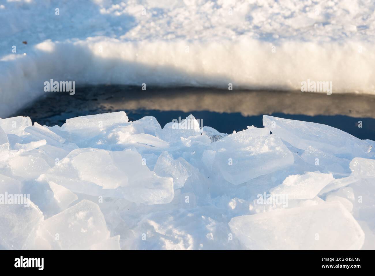 Ice hole for winter swimming . Hole in the Frozen lake for winter ...