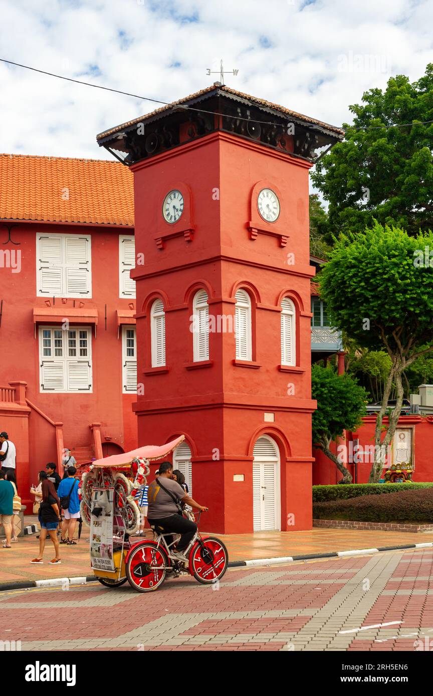 The Malacca Clock Tower at Dutch Square, Malacca, Malaysia Stock Photo ...