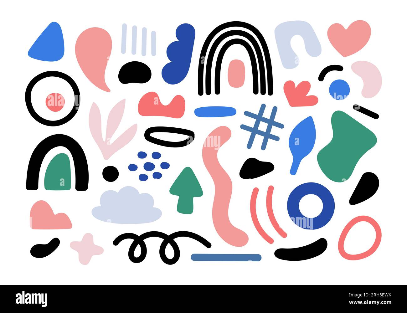 Abstract geometric shapes Collection. Vector Hand drawn various shapes ...