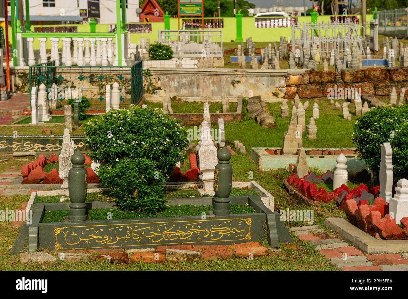 The Tanah Perkuburan Islamic cemetery, Malacca, Malaysia Stock Photo ...