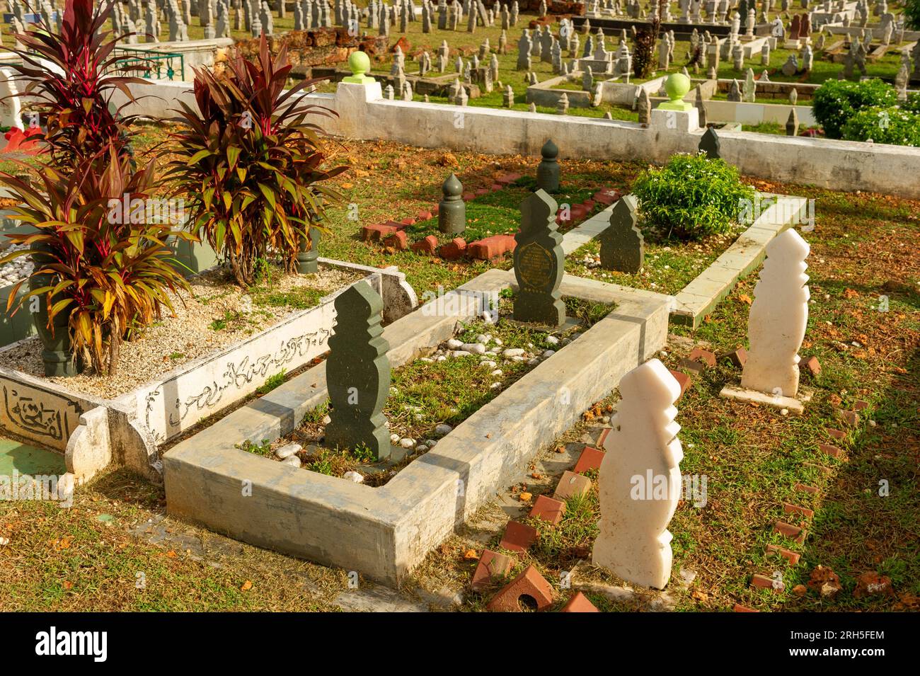 The Tanah Perkuburan Islamic cemetery, Malacca, Malaysia Stock Photo ...