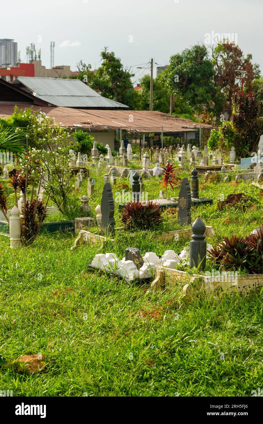 The Tanah Perkuburan Islamic cemetery, Malacca, Malaysia Stock Photo ...