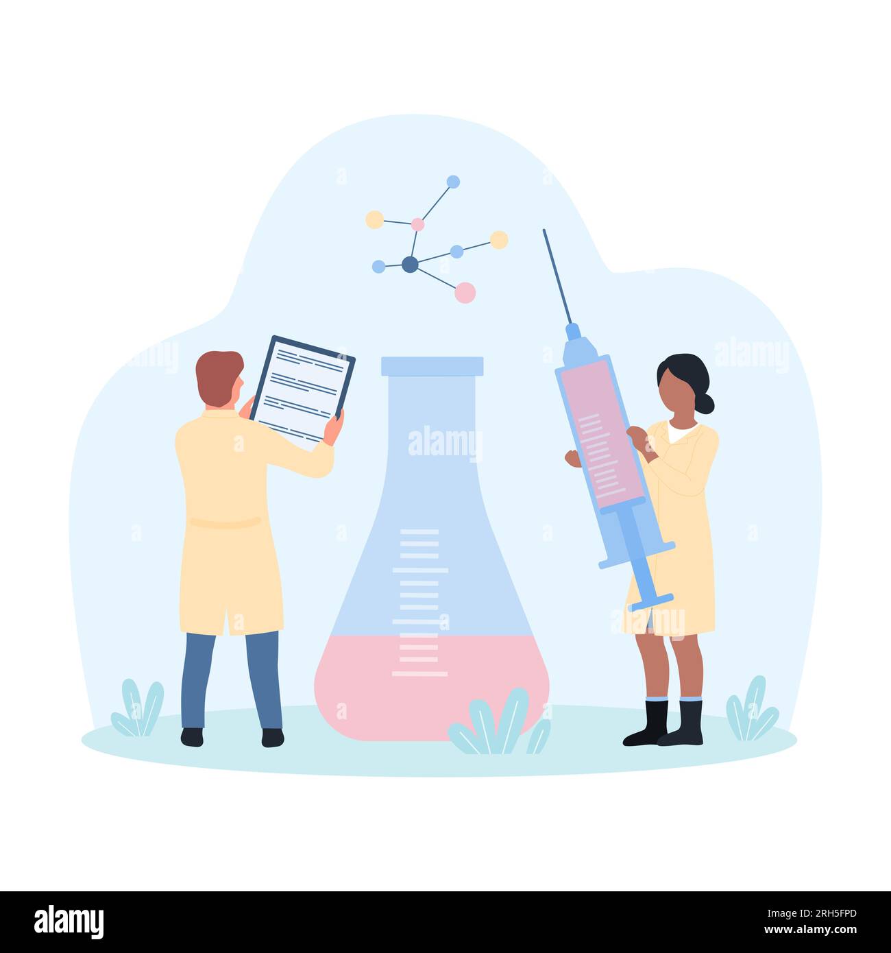 Laboratory research for pharma industry vector illustration. Cartoon ...