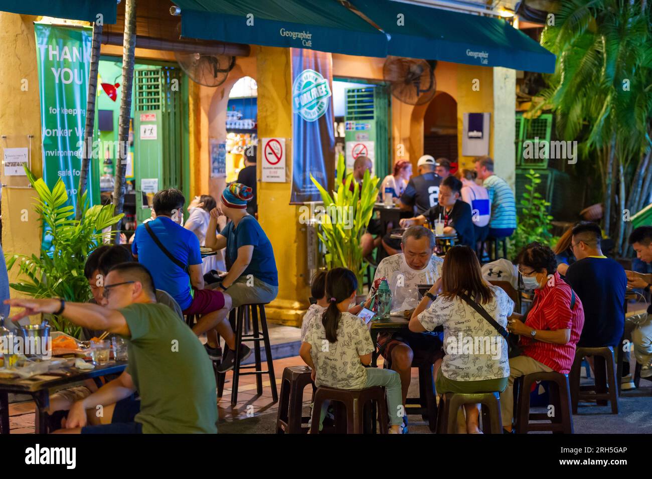 The Geographér Café at the Jonker Walk night market, Malacca, Malaysia ...