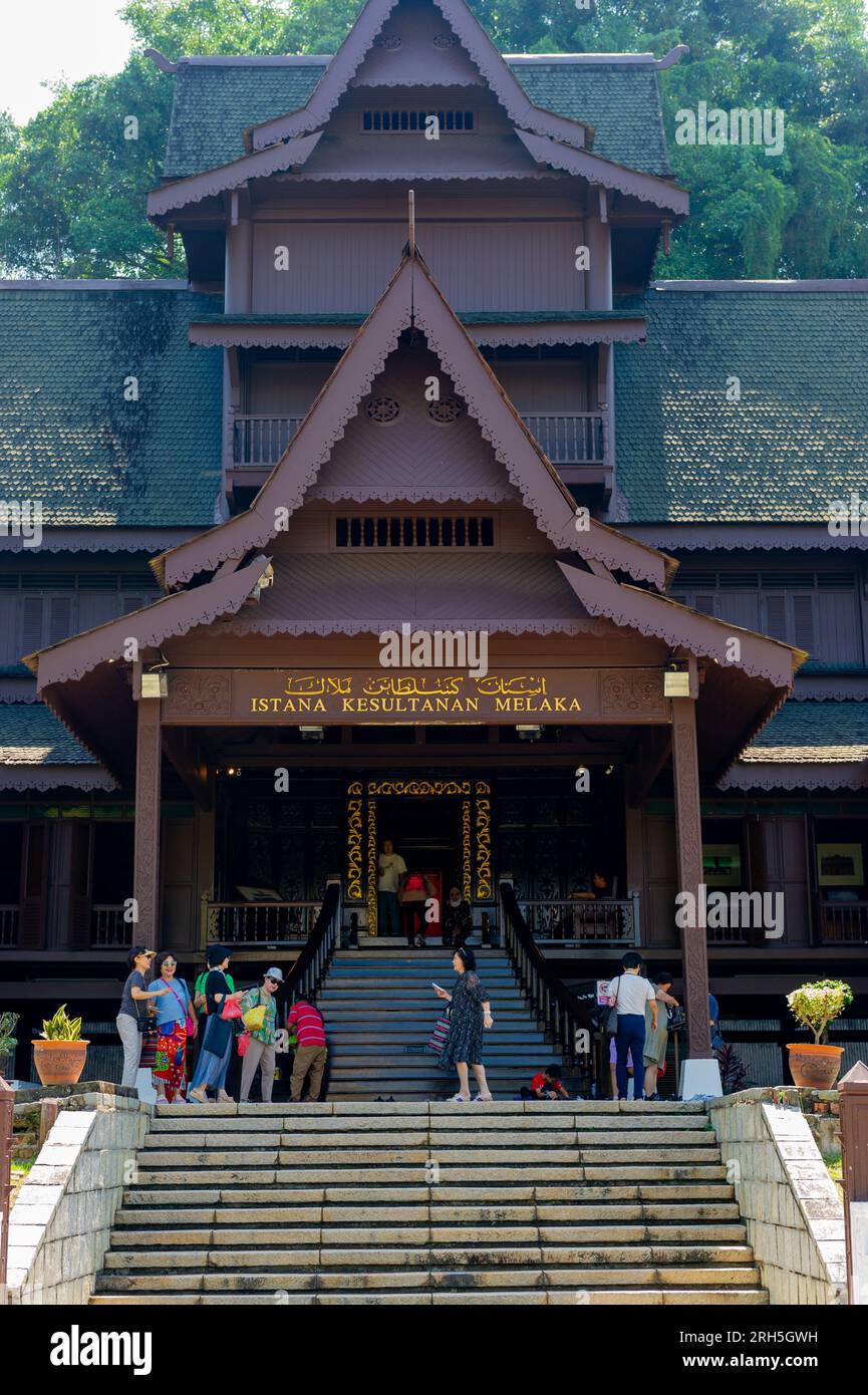 Main entrance to the Melaka Sultanate Palace Museum, Malacca, Malaysia ...